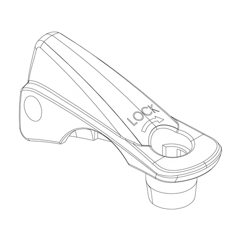 Flip down handle with locking facility