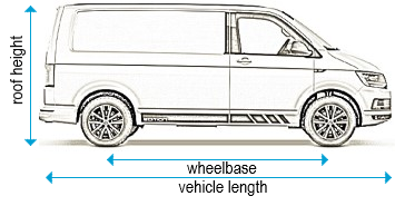 T6 Transporter 2015 onwards - SWB - L1, low roof - H1, tailgate with ...
